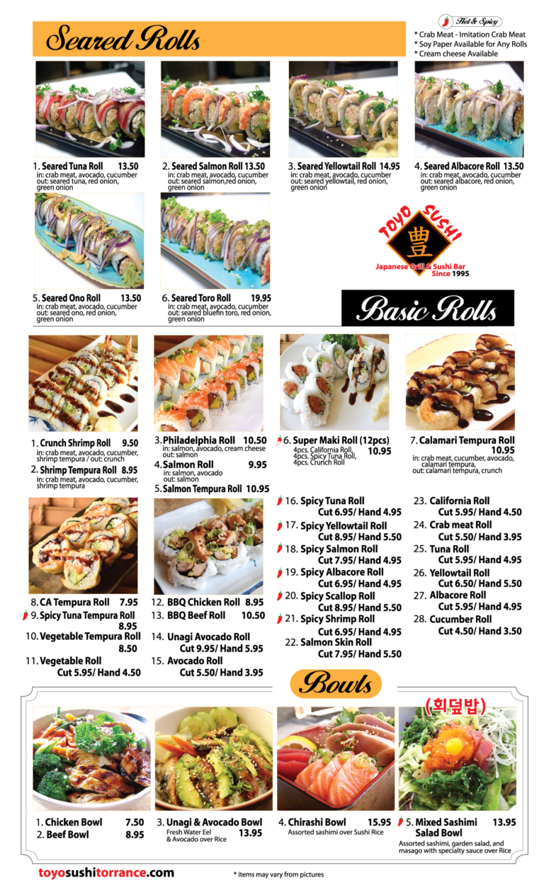 Menu – TOYO SUSHI