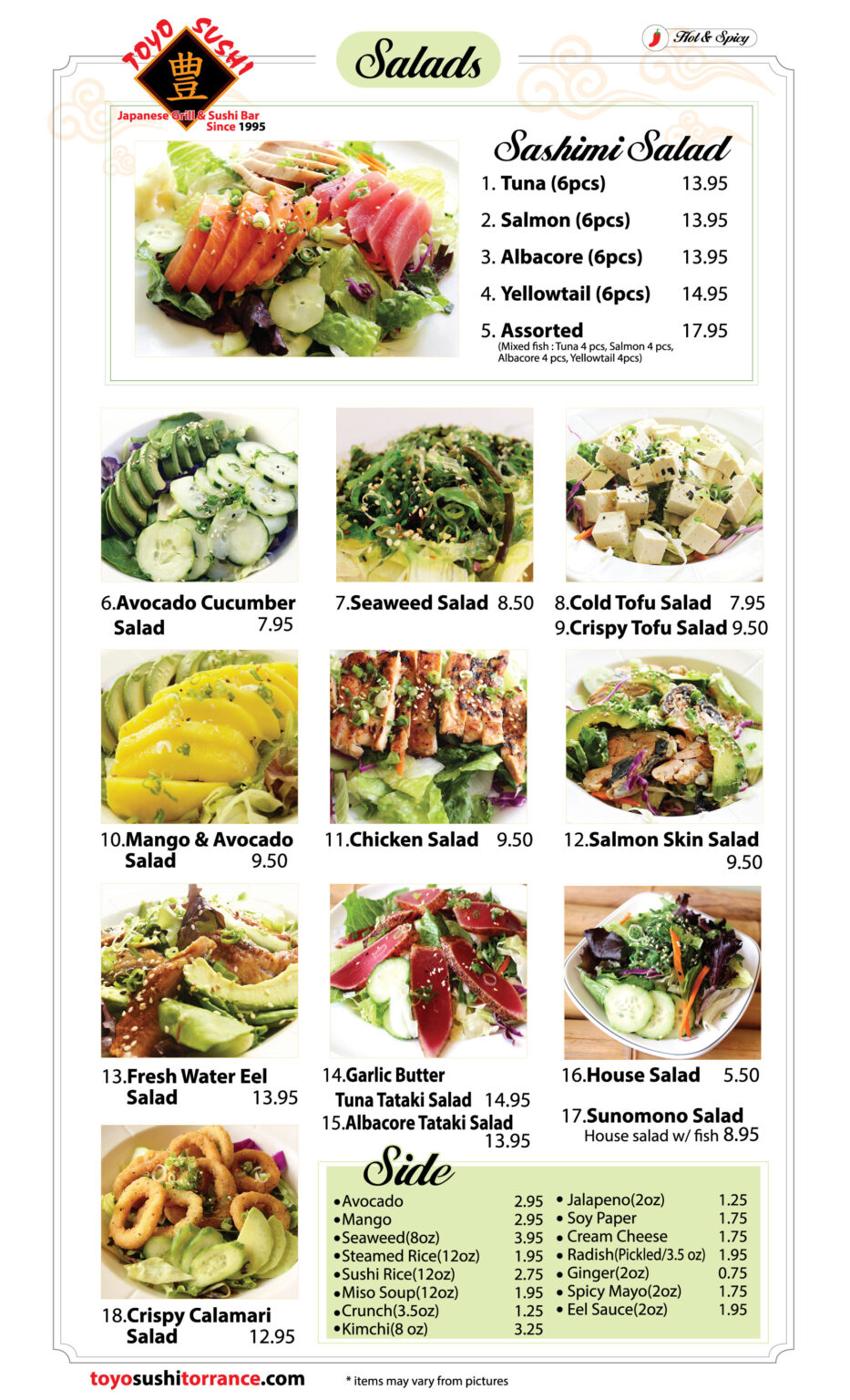 Menu – TOYO SUSHI