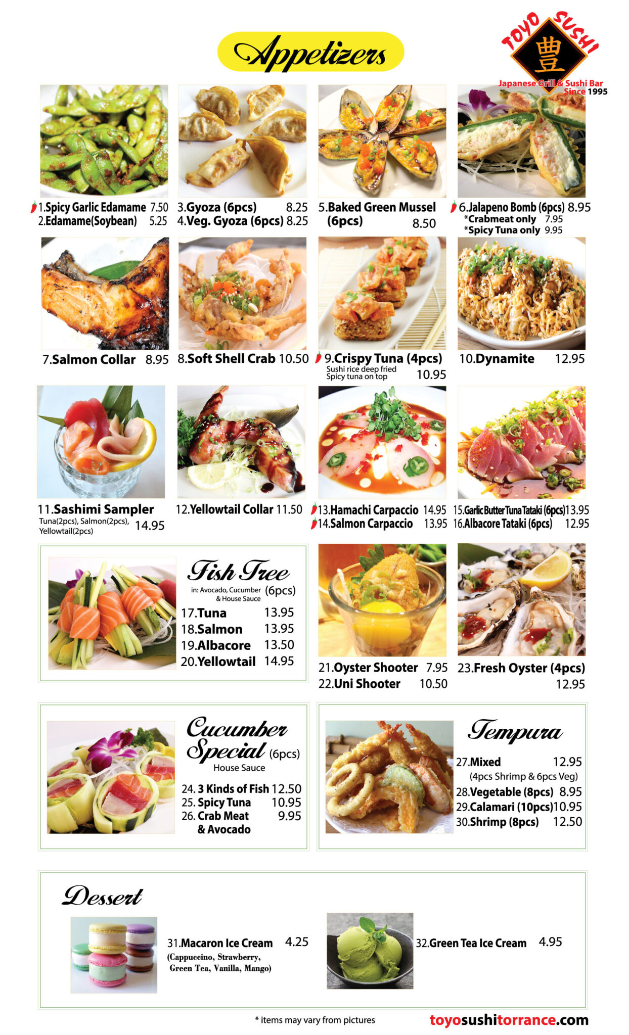 Appetizers – TOYO SUSHI