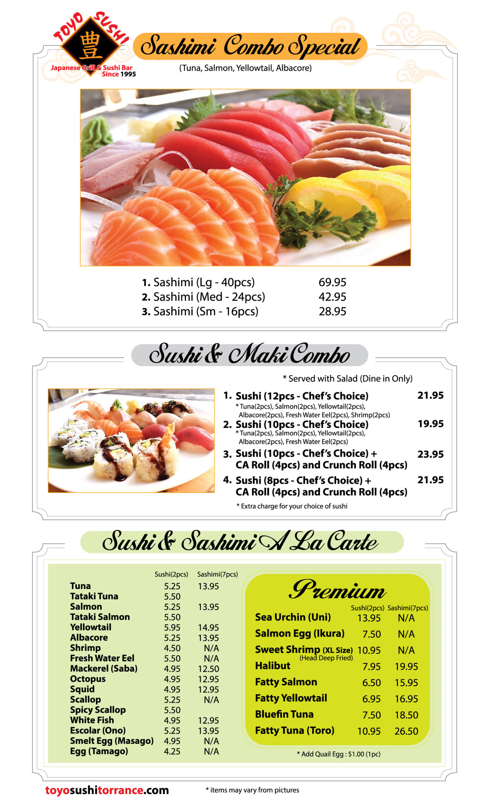 Sashimi & Sushi Combo Special – TOYO SUSHI