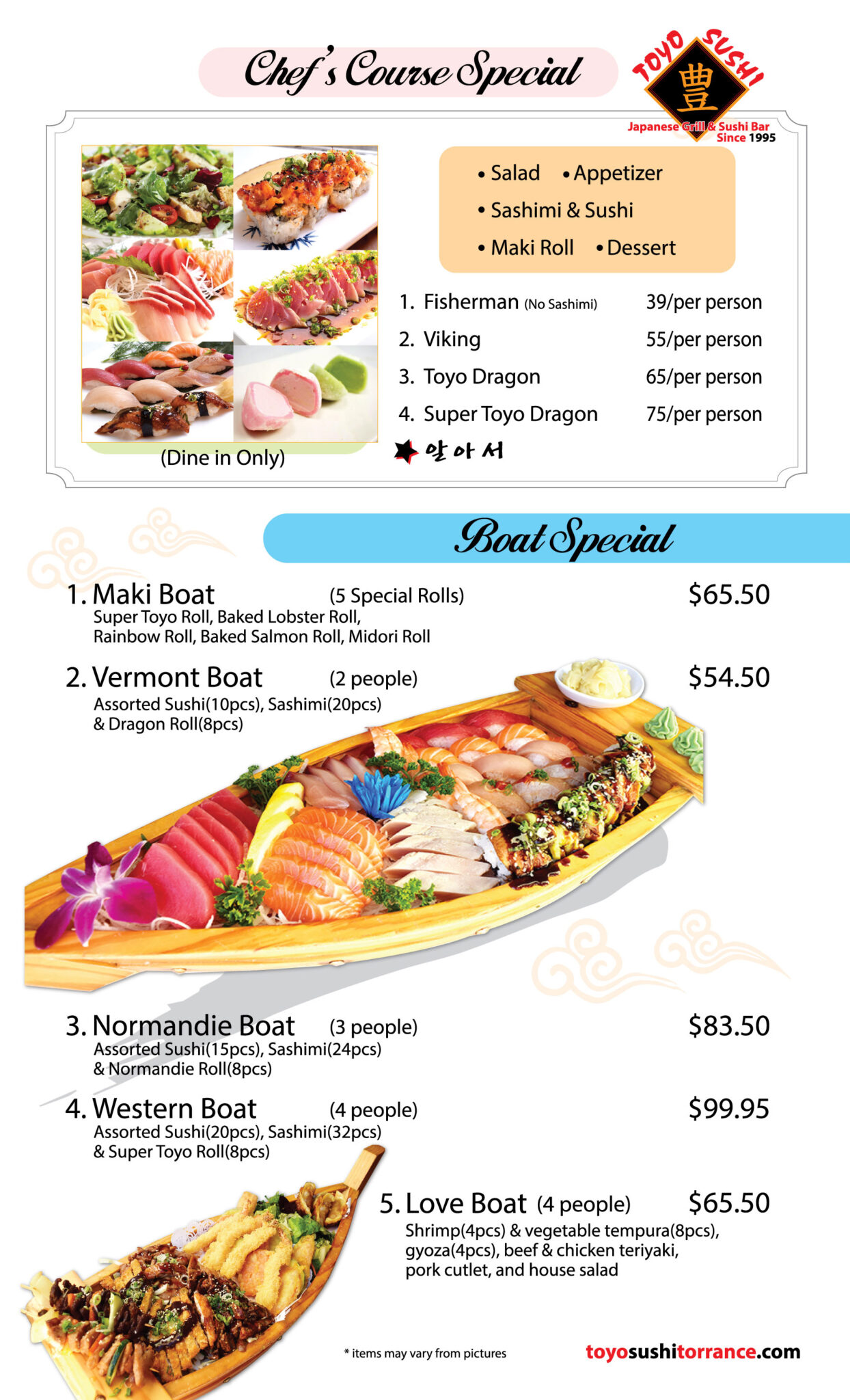 Menu – TOYO SUSHI