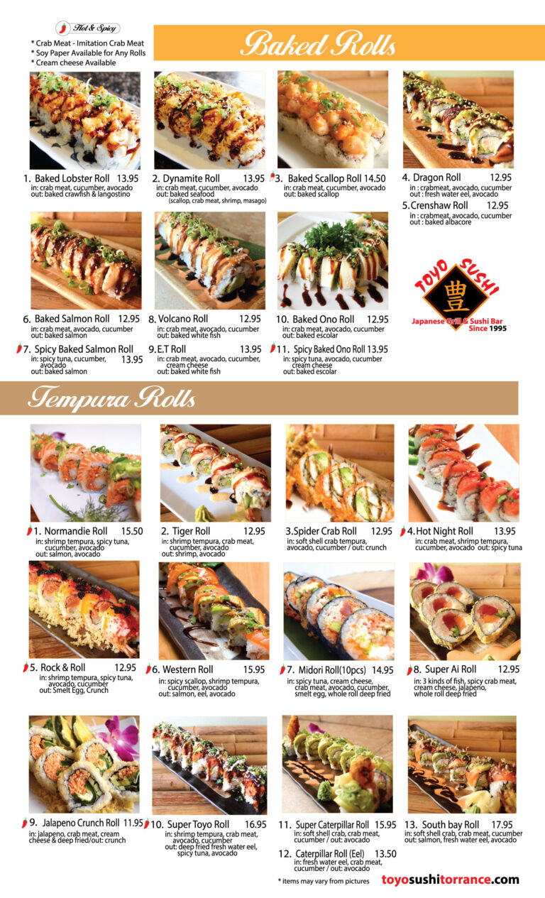 Menu – TOYO SUSHI