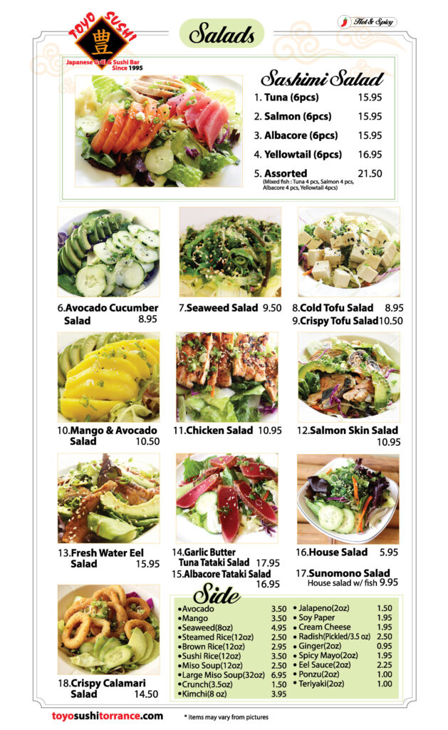 Menu – TOYO SUSHI