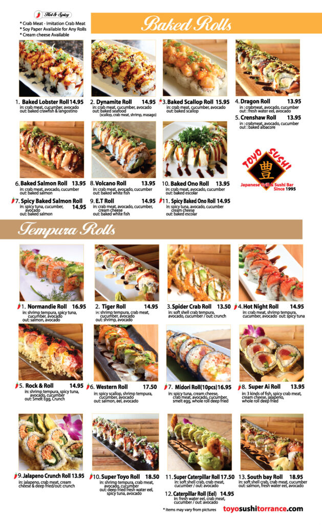 Menu – TOYO SUSHI
